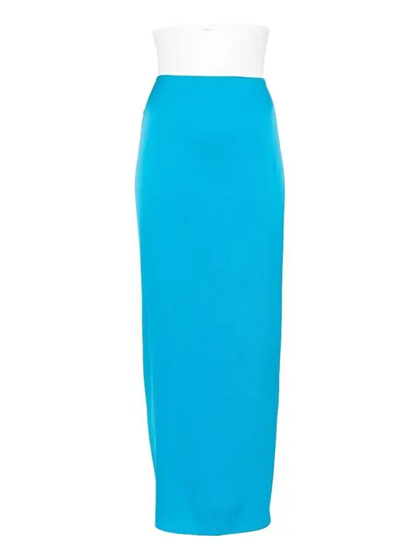 NOUVELLE SILK95FIVE Silk French Tie Skirt - Sky Blue