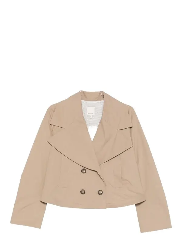 Emporio Armani Cotton Double-breasted Jacket - Beige