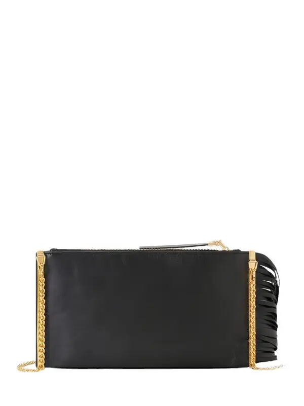 Elisabetta Franchi Leather Clutch - Black