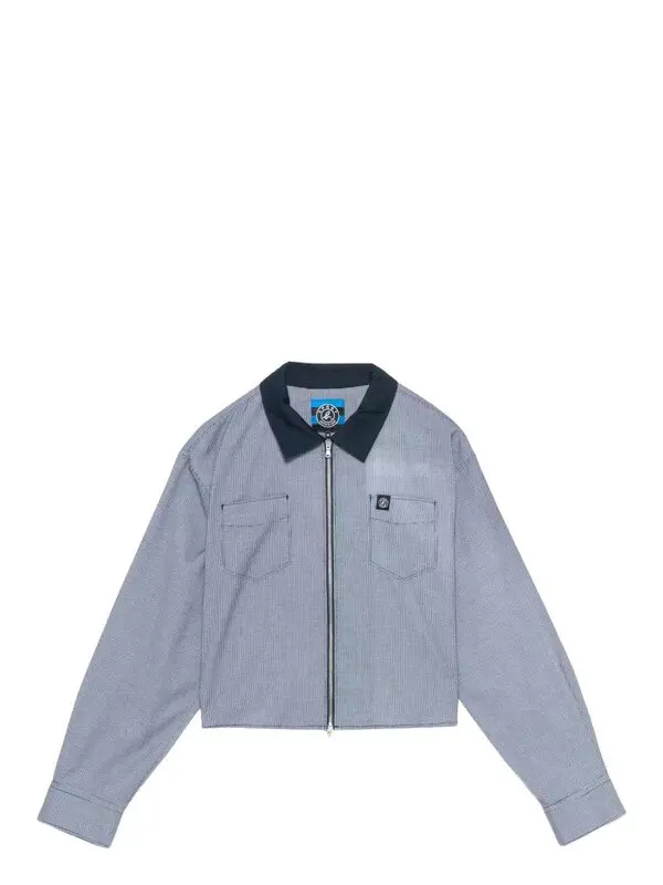 AGNES B. Checker Zip-fastening Shirt - Blue
