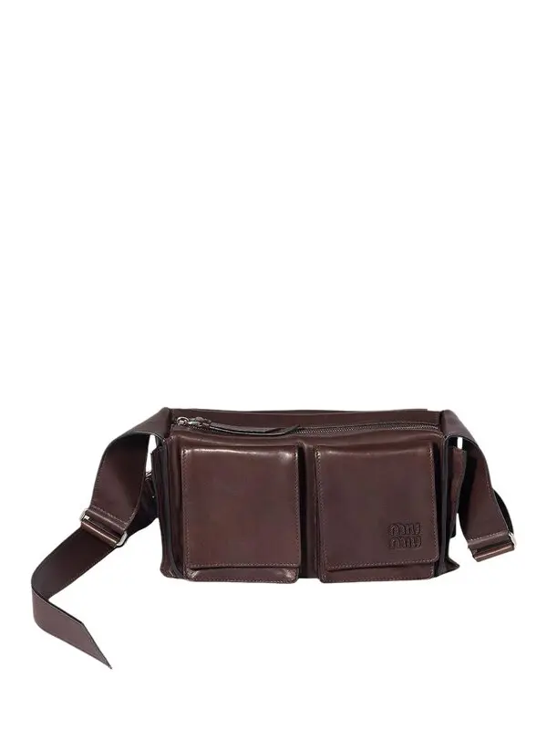 Miu Miu Utilitaire Nappa Shoulder Bag - Brown