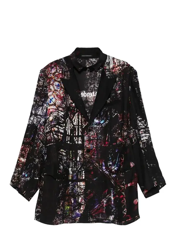 YOHJI YAMAMOTO POUR HOMME 0606 Printed Jacket - Black