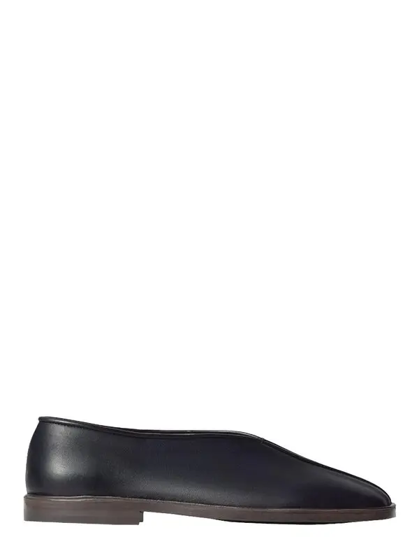 LEMAIRE Flat Piped Slipper - Black