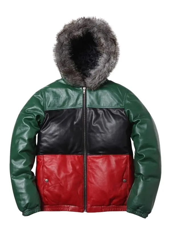 Supreme Leather Down Jacket - Multicolor