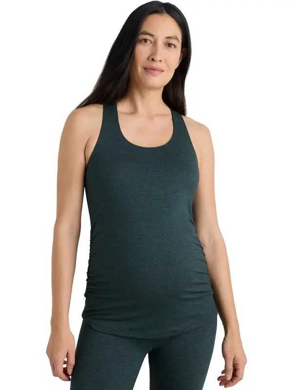Quince Maternity Built-in Bra Tank Top - Heather Green