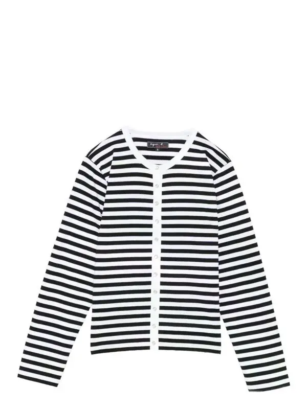 AGNÈS B. Astro Striped Cardigan - Black