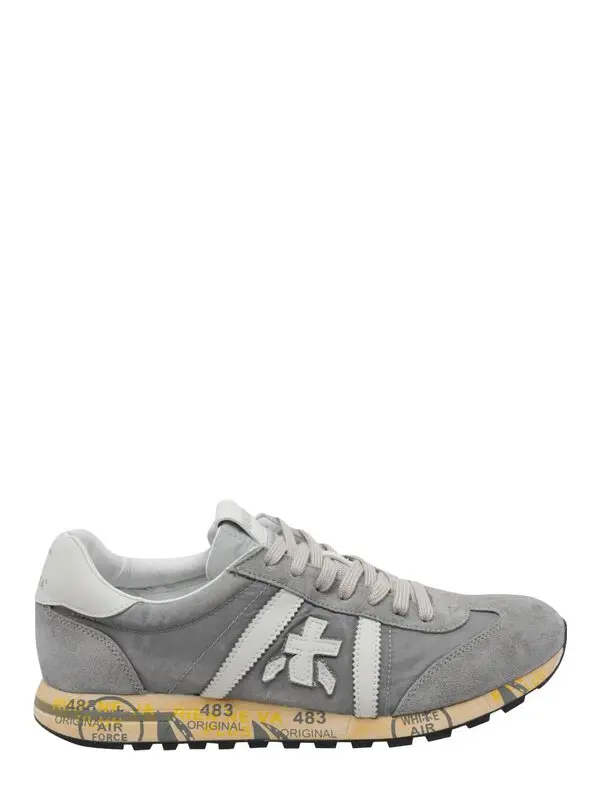 Premiata Lucy Cotton Twill And Nylon Sneakers - Grey