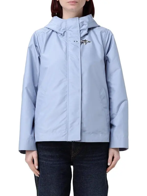 FAY Hooded Parka In Technical Poplin - Gnawed Blue