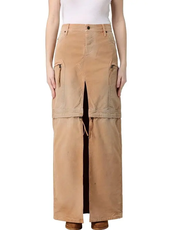 Dsquared2 Cotton Denim Maxi Skirt - Beige