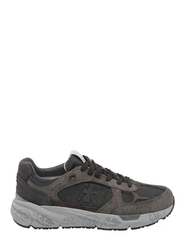 Premiata Mase Suede And Canvas Lace-up Sneakers - Brown