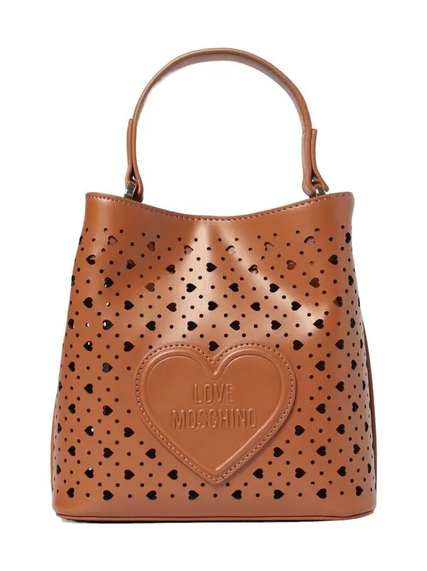 Moschino Perforated Heart Bucket Bag - Leather