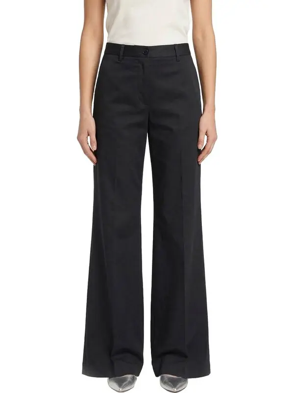 Aspesi Stretch Cotton Flared Trousers - Black