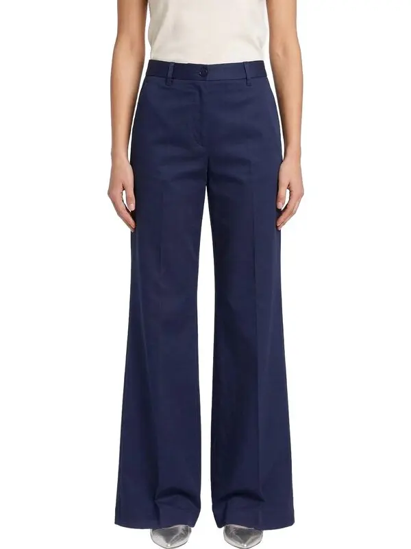Aspesi Stretch Cotton Flared Trousers - Blue