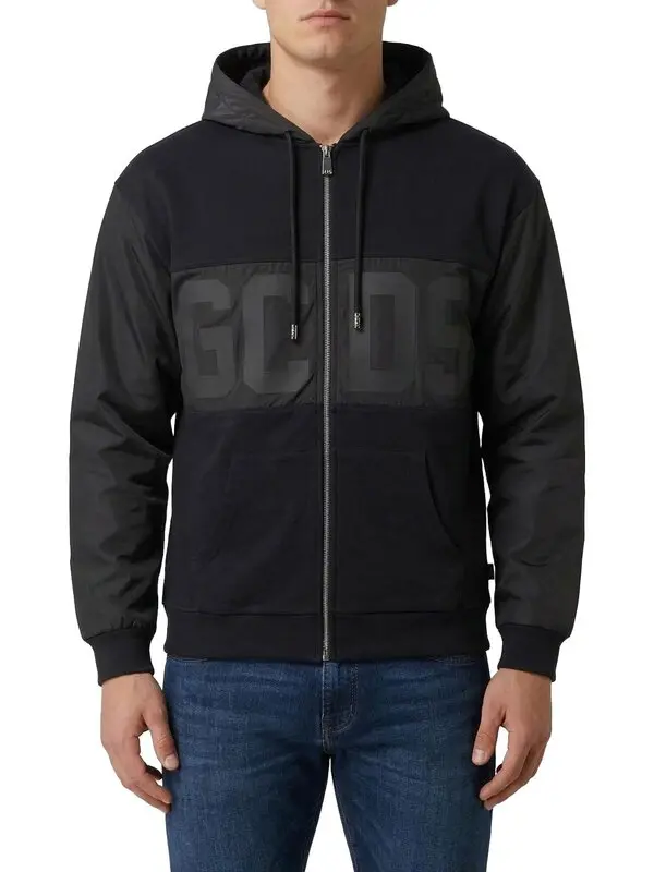Gcds Cotton Logo Hoodie - Black