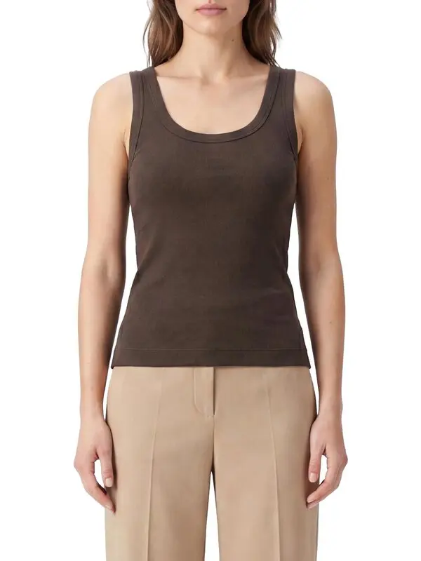Brunello Cucinelli Cotton Sleeveless Top - Brown