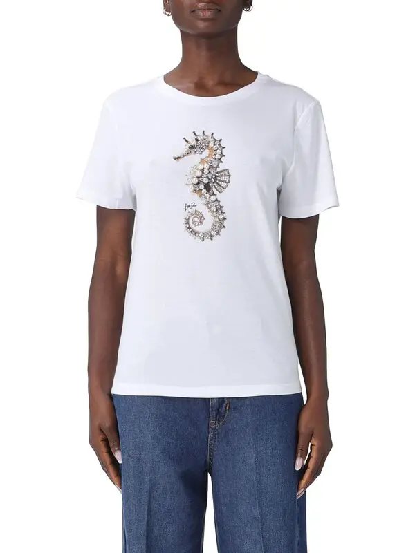 Liu Jo Embellished Seahorse T-shirt - Bianco 4