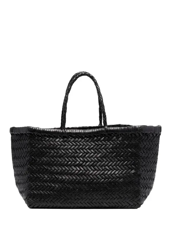 Dragon Diffusion Triplo Salto Woven Leather Handbag - Black