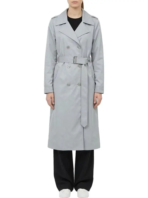 MOORER Double-breasted Cotton Trench Coat - Water