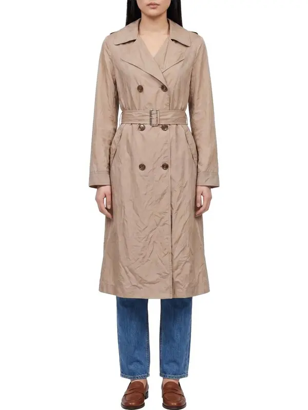 MOORER Double-breasted Cotton Trench Coat - White