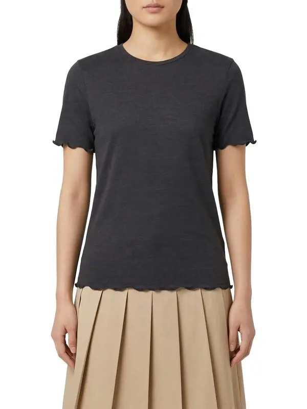 JIL SANDER Silk And Linen T-shirt - Black
