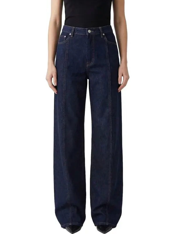 Sportmax Dora Palazzo Cotton Jeans - Blue