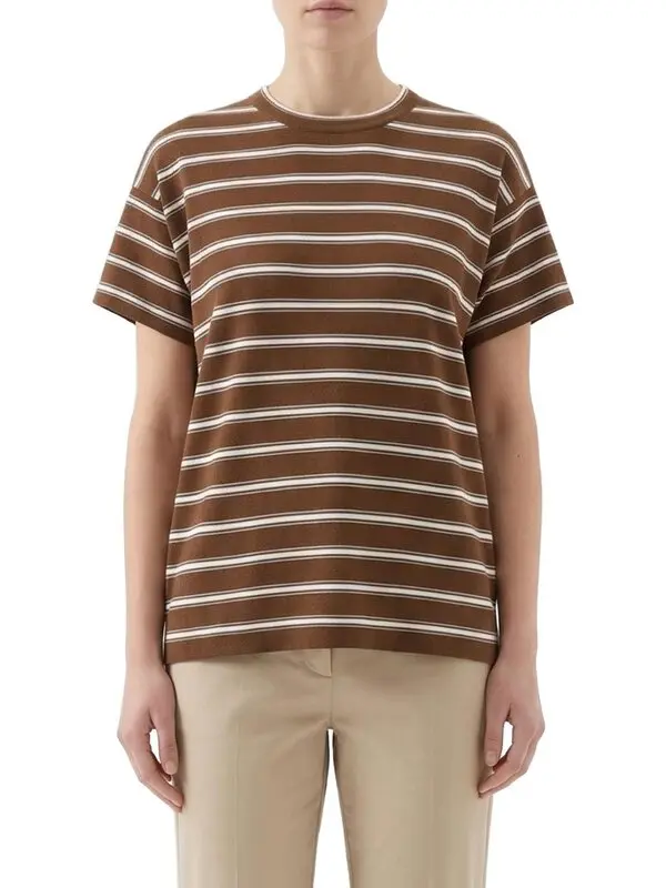 Brunello Cucinelli Striped Virgin Wool And Cashmere Sweater - Cocoa