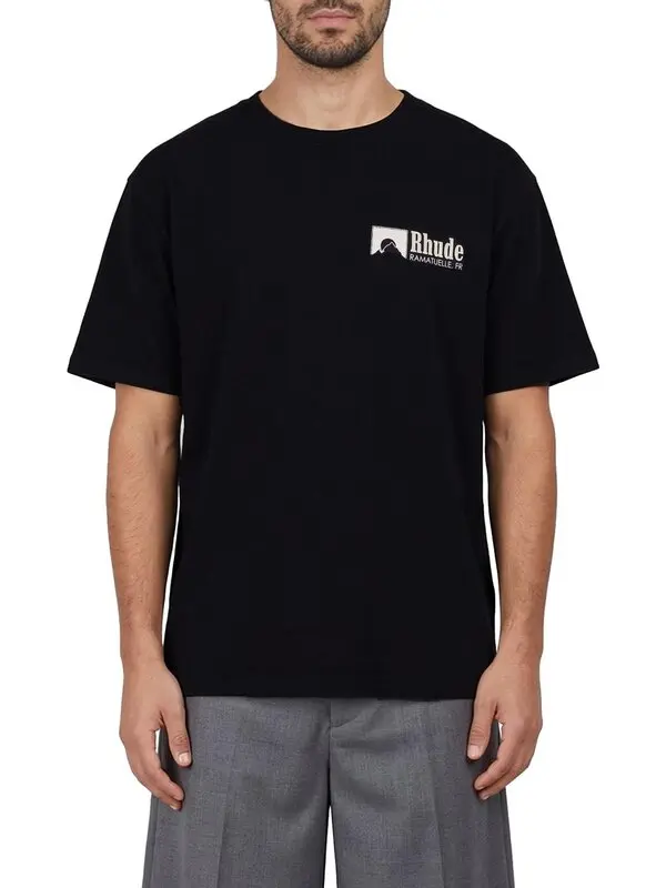 Rhude Cotton T-shirt With Logo - Black