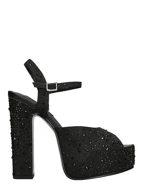 Steve Madden Tandem Woven Platform Sandals - Black