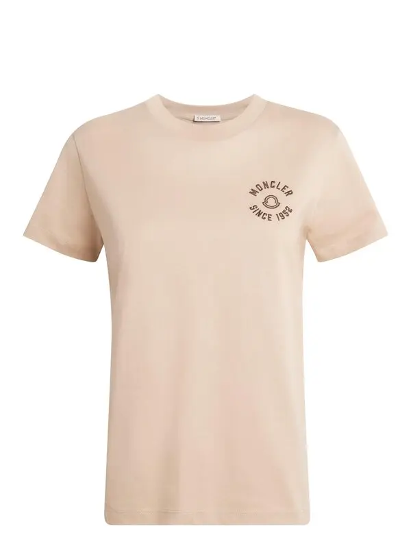 Moncler Cotton Logo T-shirt - Beige