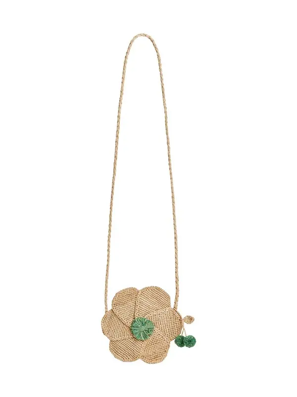 Bonpoint Raffia Flower Shoulder Bag - Neutral