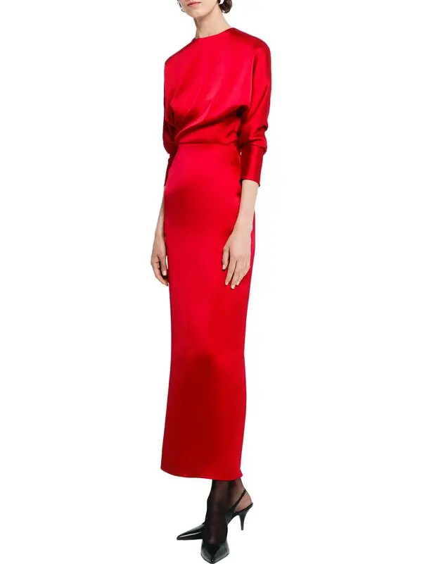 SEV Satin Long Sleeve Top - Red