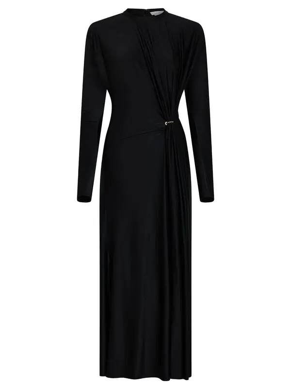 Rabanne Ruched Jersey Midi Dress - Black