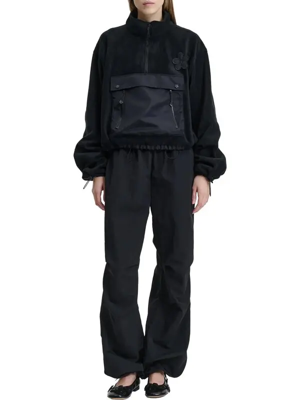 Cecilie Bahnsen Bastian Floral Fleece Half-zip Anorak Top - Black