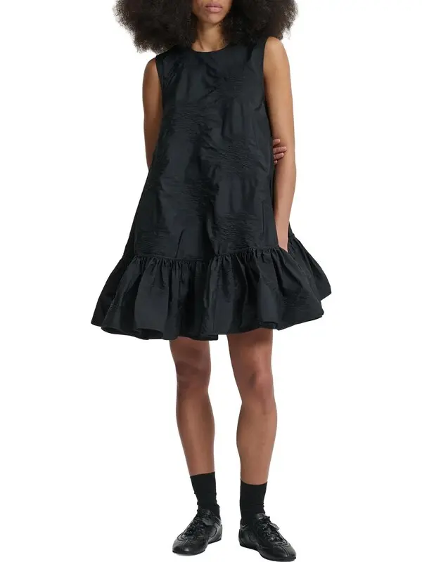 Cecilie Bahnsen Lala Borus Jacquard Ruffle Shift Dress - Black