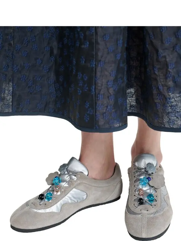 Cecilie Bahnsen Blaise Beaded Sneakers - Silver