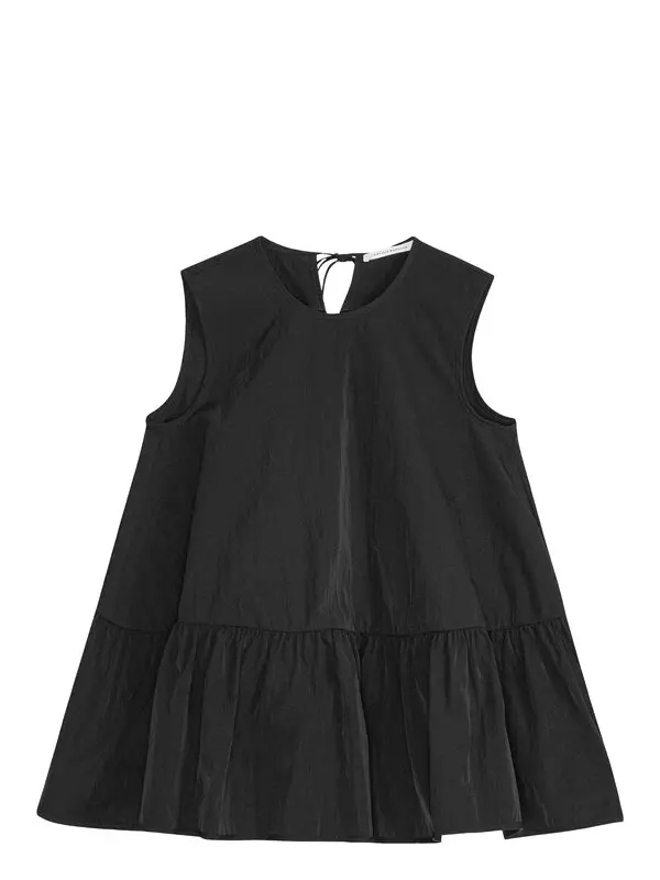Cecilie Bahnsen Asta Recycled Taffeta Peplum Top - Black