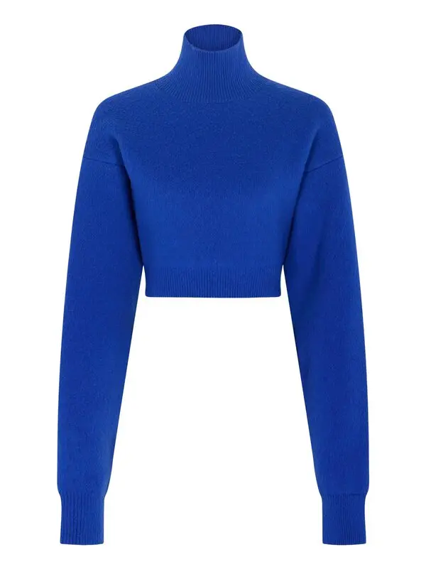 Rabanne Chain-embellished Brushed-wool Sweater - Blue