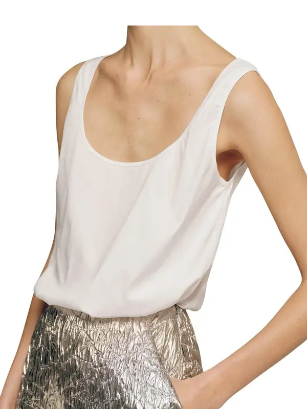 SEV Stretch Cotton-poplin Tank Top - White