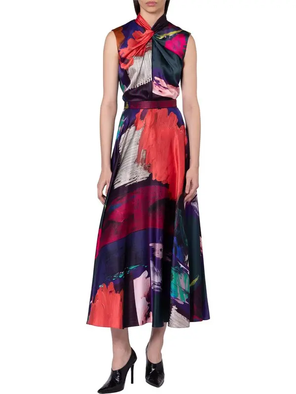ROKSANDA Ava Abstract Silk Knot Top - Multicolor
