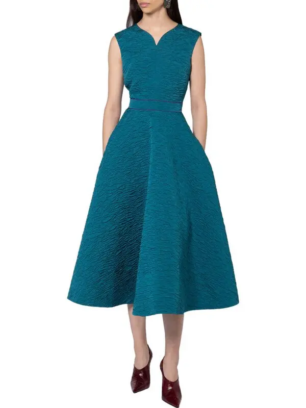 ROKSANDA Ridha Cloque Fit & Flare Midi Dress - Green