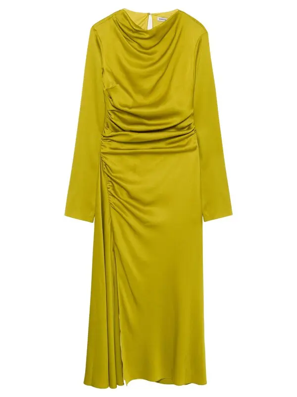 Simkhai Odessa Draped Satin Midi Dress - Green