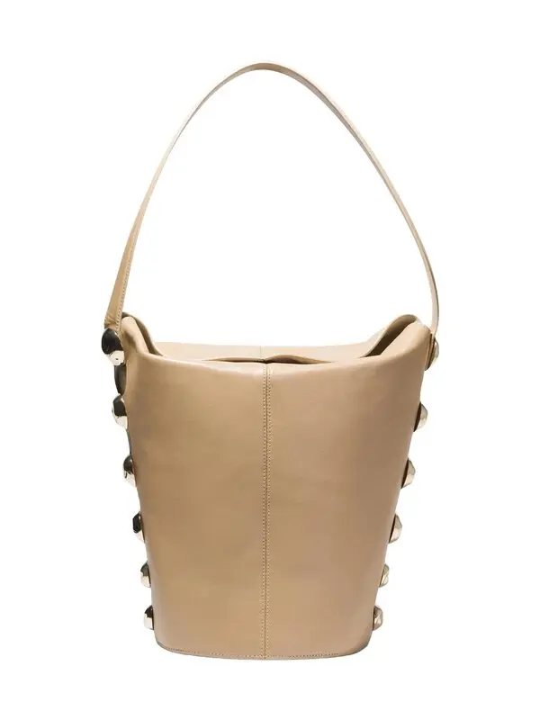 Simkhai Amaya Studded Leather Bucket Bag - Neutral