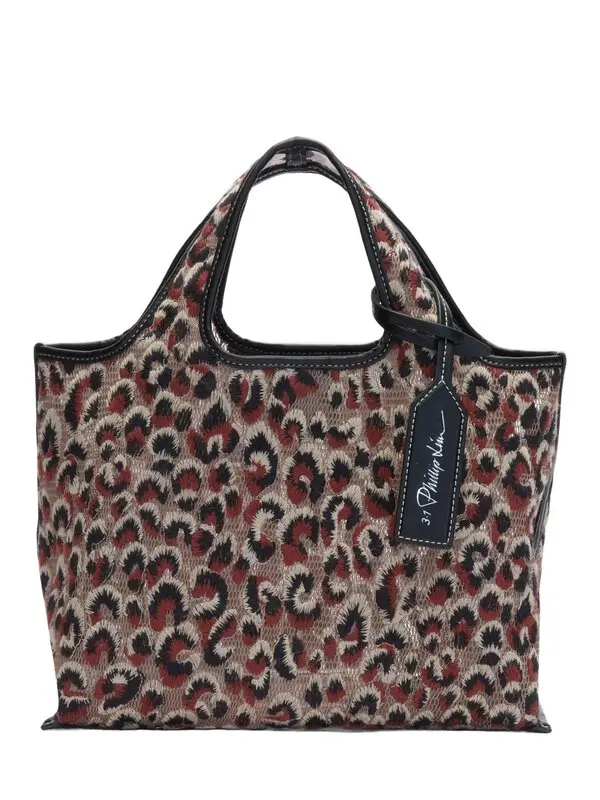 3.1 Phillip Lim Embroidered Leopard Mesh Mini Market Tote - Neutral