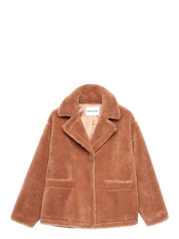 STAND STUDIO Marina Faux Shearling Jacket - Brown