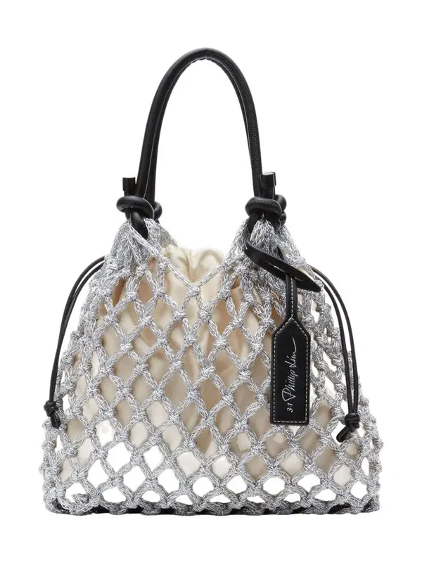 3.1 Phillip Lim Mini Metallic Macramé Tote - Silver