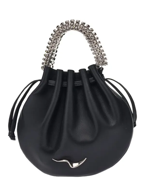 MANAR LAKTINEH Ayla Crystal-embellished Leather Tote - Black