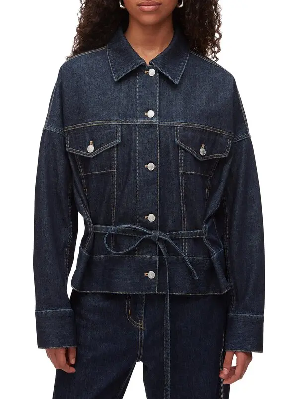3.1 Phillip Lim Boxy Belted Denim Jacket - Blue
