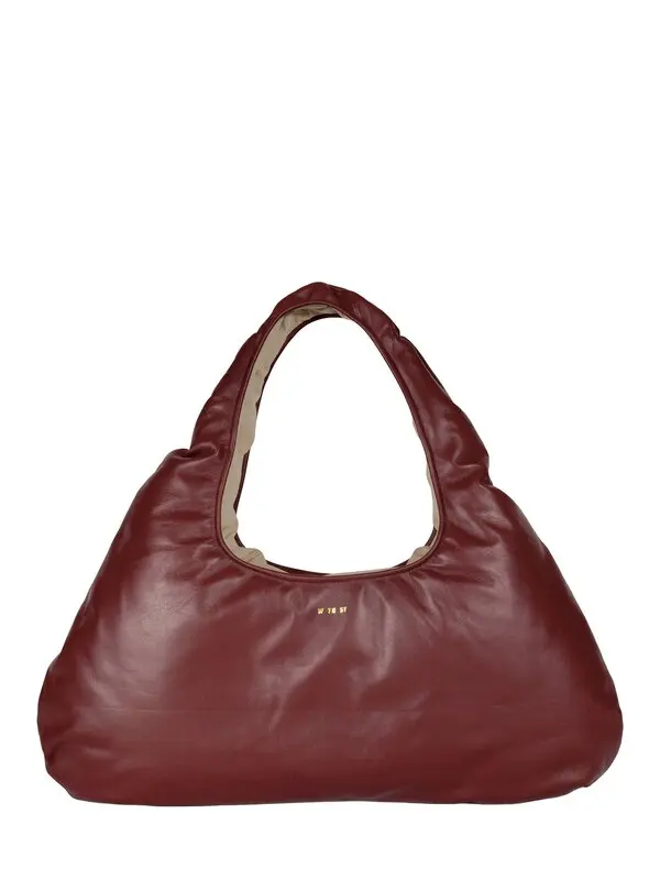 W 78 ST Large Cloud Leather Shoulder Bag - Purple