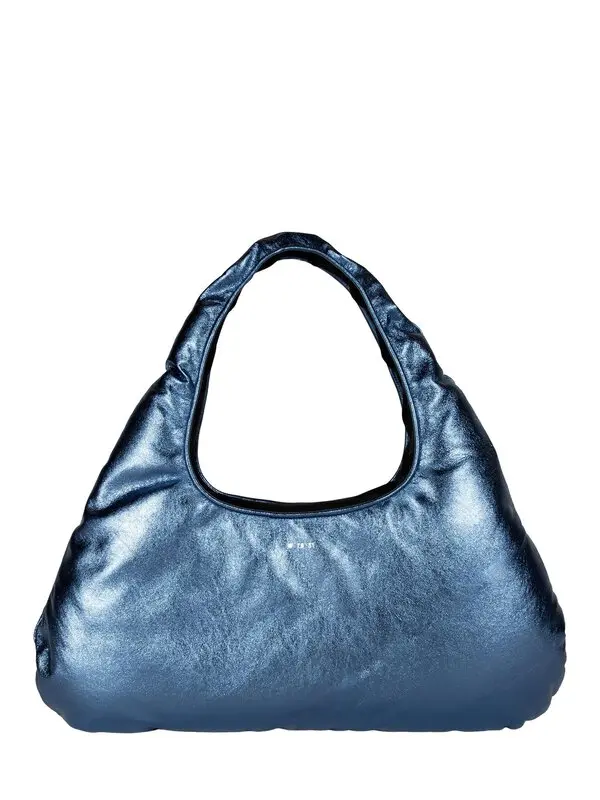 W 78 ST Large Cloud Metallic Leather Shoulder Bag - Blue