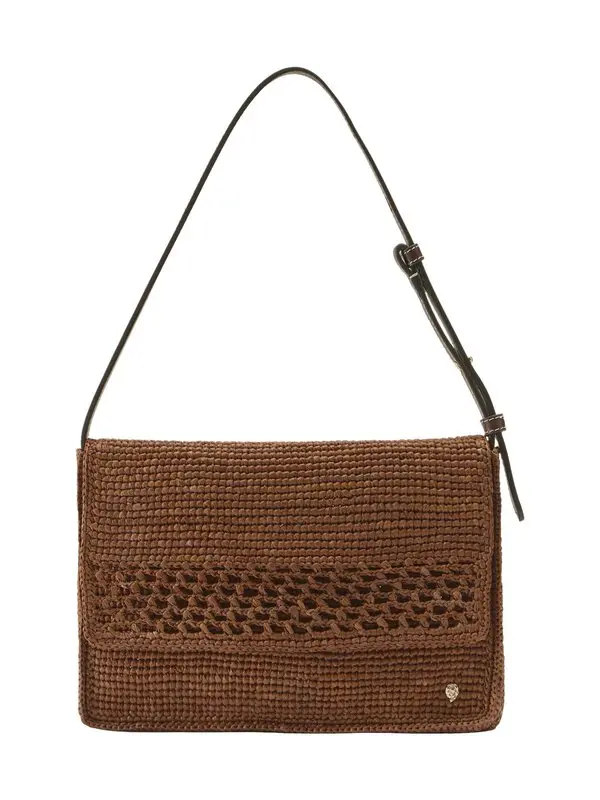 Helen Kaminski Poppy Crocheted Raffia Crossbody Bag - Brown